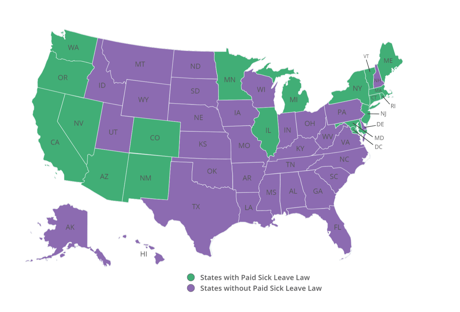 USA: Paid Sick Leave Laws by State (2024) - Softworks Ltd
